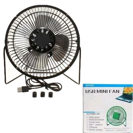 USB Metal 7inch 8" 10inch Desk Fan Mini Fan For Desktop Laptop Retro ...