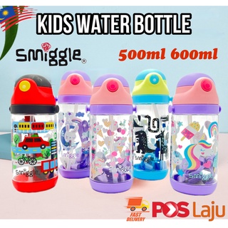 BPA FREE SMIGGLE Kids Drinking Bottle 500ml 600ml Botol Air Kanak Drinking Bottle Kids Straws ...