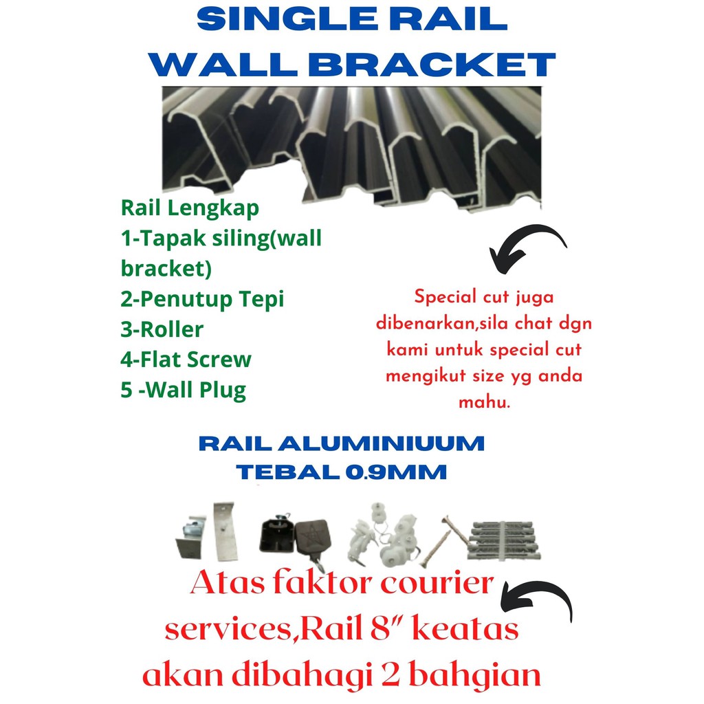 {Murah} Single Rail Super DOSO - Curtain Track - Rail Langsir - Wall ...