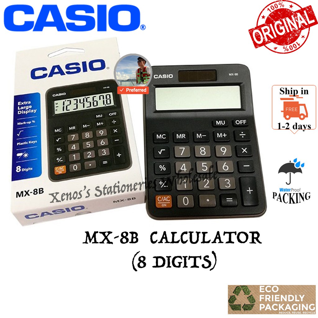 CASIO MX-8B 8DIGIT CALCULATOR (READY STOCK / 100% ORIGINAL) | Shopee ...