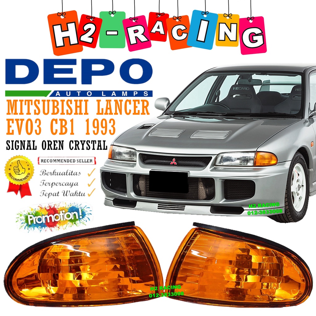 DEPO MITSUBISHI LANCER EVO3 CB1 1993 SIGNAL LAMP OREN CRYSTAL | Shopee ...