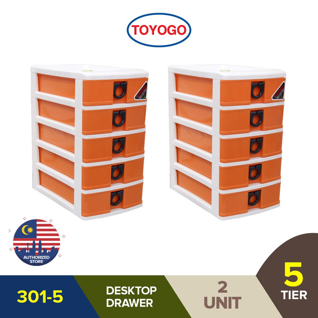 TOYOGO 5 Tiers Desktop Drawer 301-5 [2 units/6 units] | Shopee Malaysia