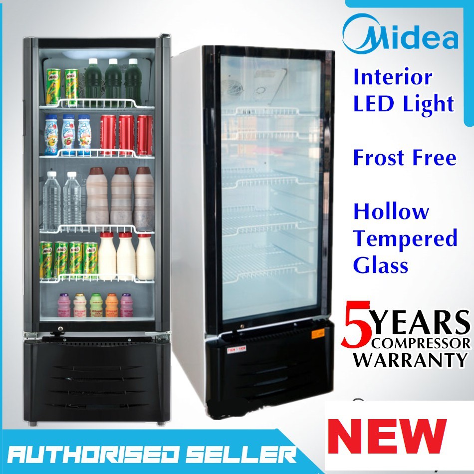 MIDEA SHOWCASE CHILLER 186L MSC-186BE (BLACK COLOUR GLASS)/MORGAN MCS ...