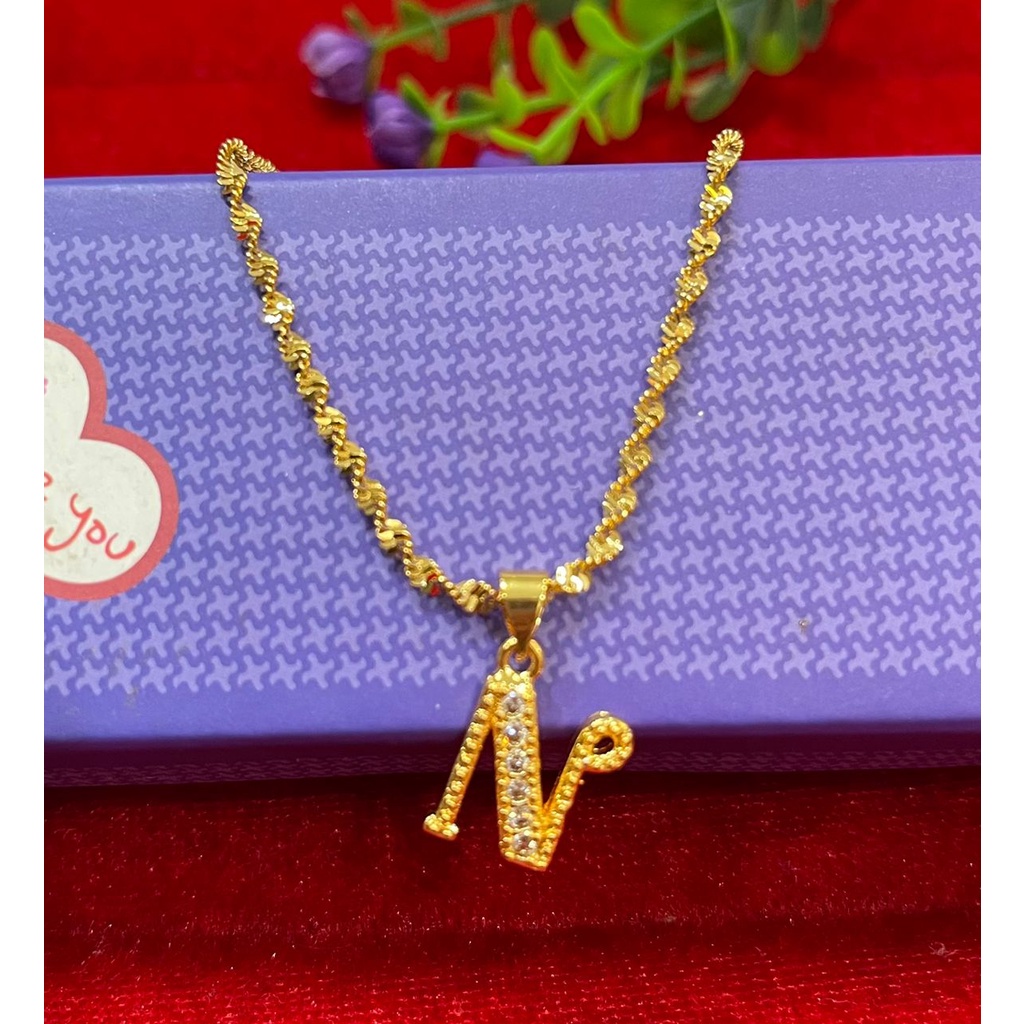 💥readystock💥 Emas Korea Rantai Leher Dewasa Huruf Set Alphabet SSB ...