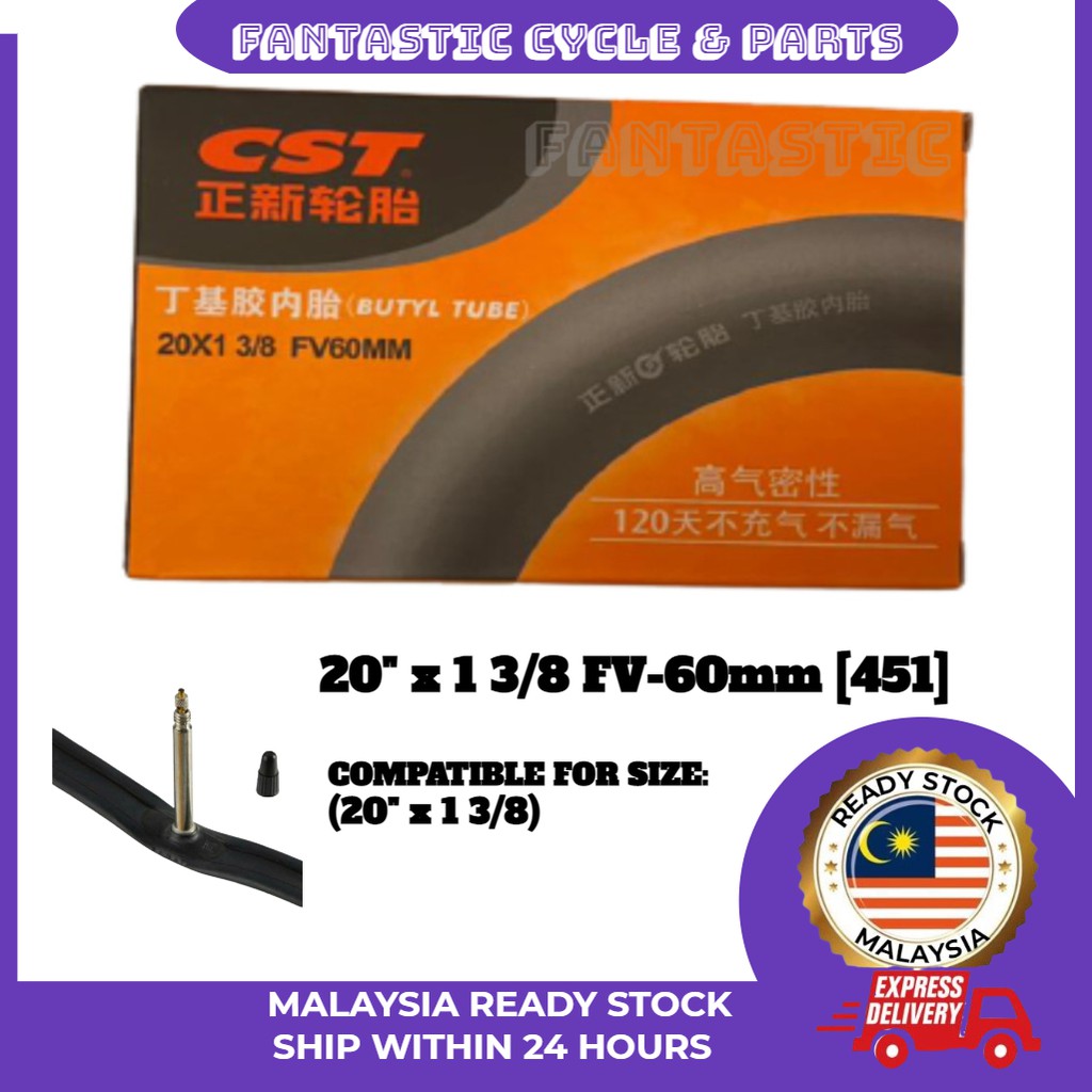 🔥Ready Stock🔥 CST Bicycle Presta Inner Tube 20” x 1 3/8【451】FV 60mm ...