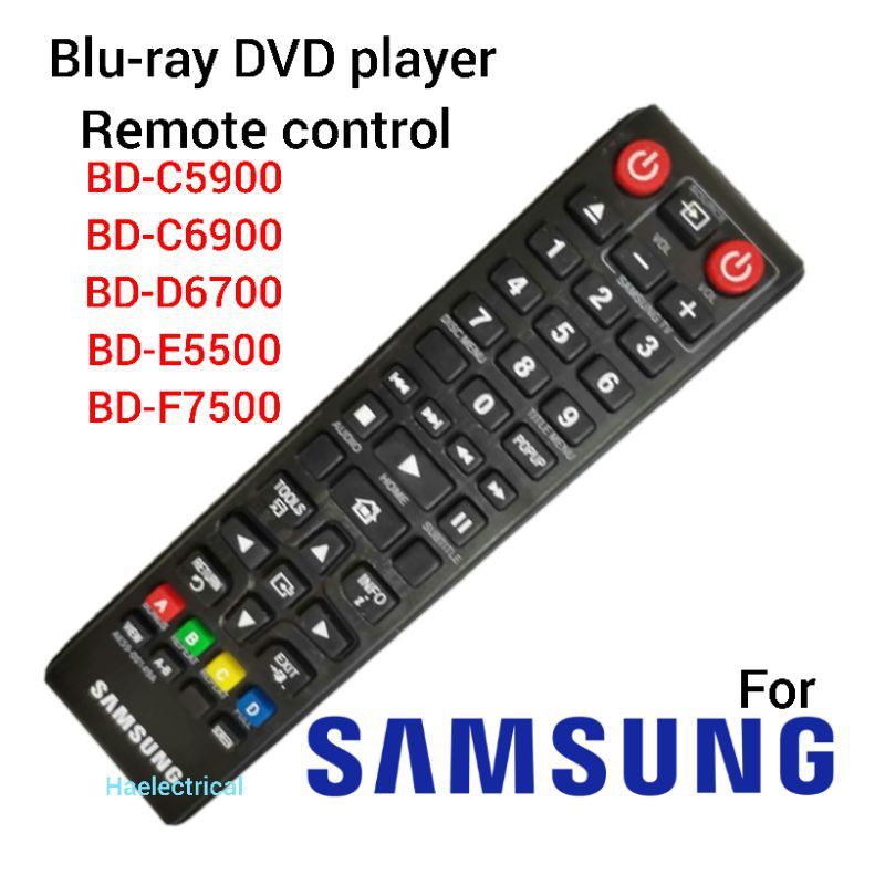 Samsung DVD BLU-RAY PLAYER REMOTE CONTROL BD-C5900 C6900 D6700 E5500 ...