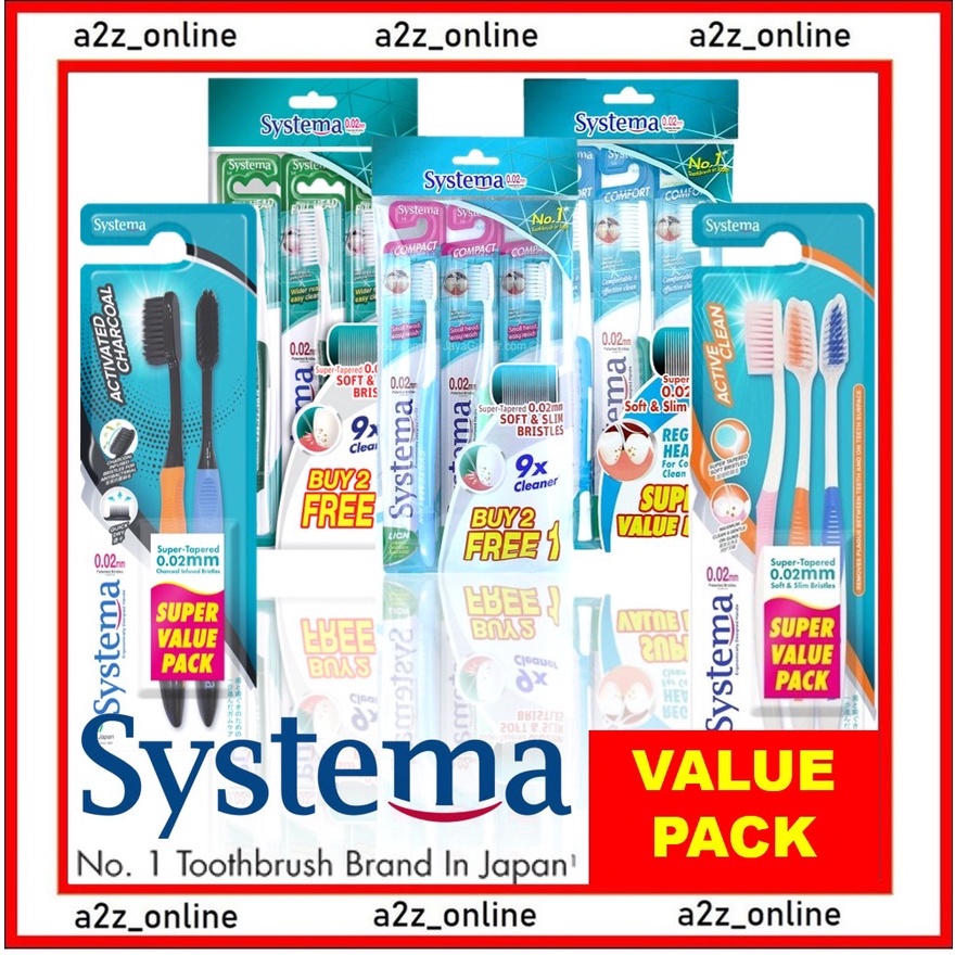 Systema Soft Toothbrush Super Value Pack 3's(Comfort / Compact / Full ...