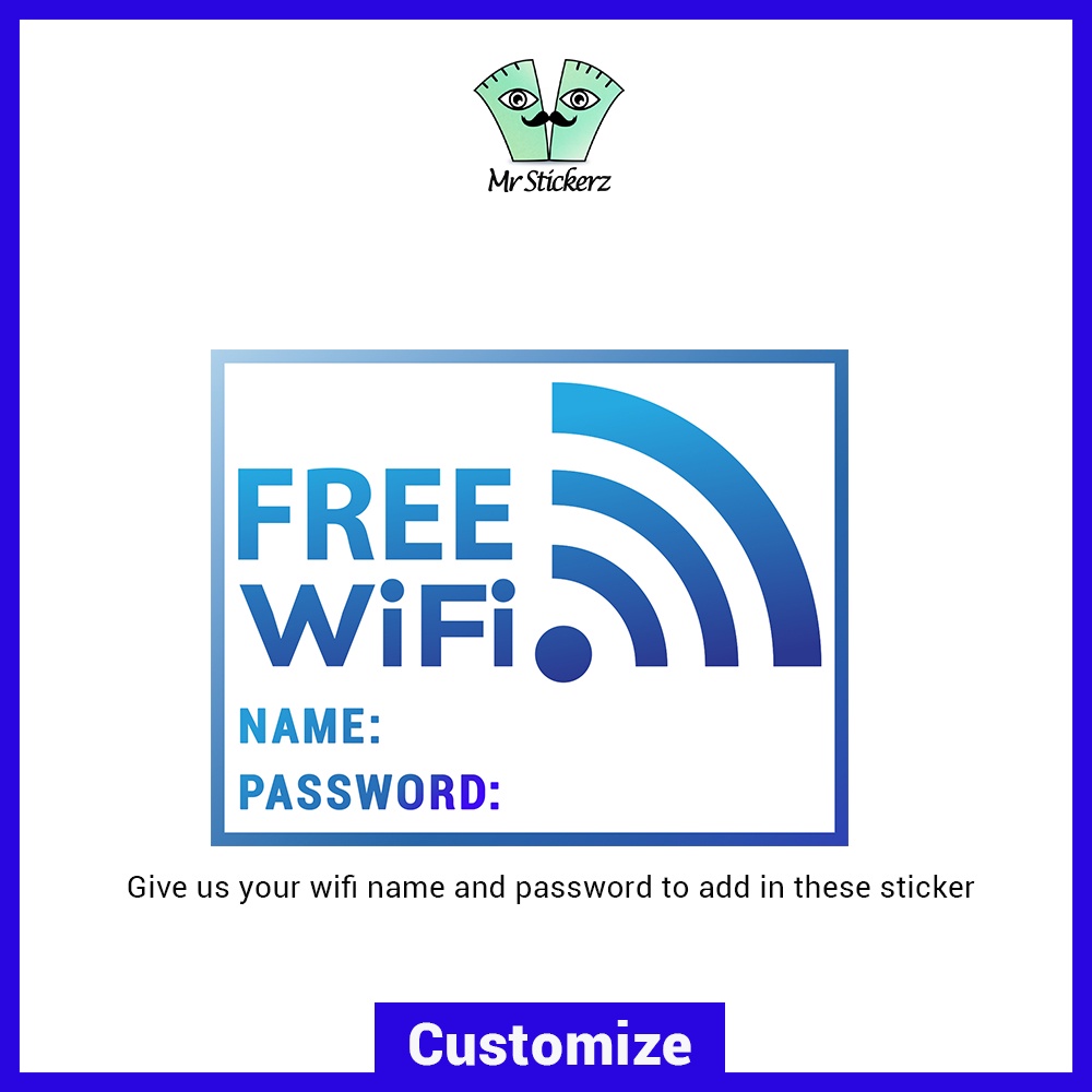 Free Wifi Sign Sticker High Sticker Quality Durable and Long Lasting ...