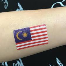 MERDEKA PROMOTION 10pcs !! TEMPORARY TATTOO STICKER MALAYSIA FLAG FOR ...