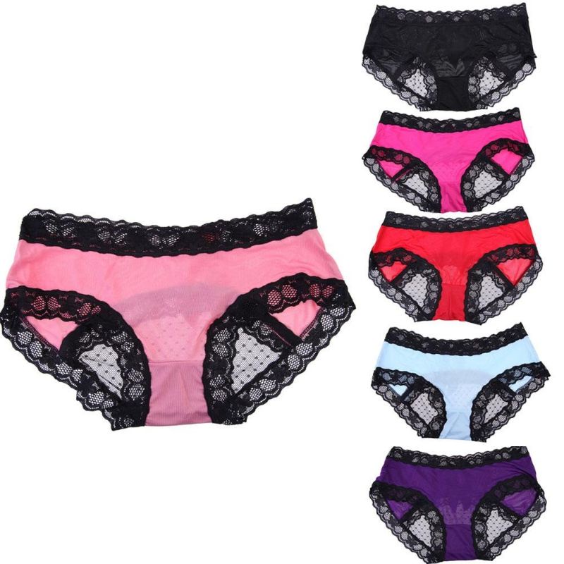 Women Underwear Panties Girl Breathable Comfort Mid Waist Lingerie ...