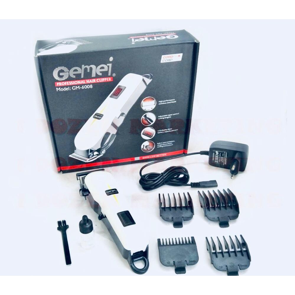 GEMEI GM-6008 RECHARGEABLE TRIMMER FOR HAIR CUTTING/HAIR STYLE GUNTING ...