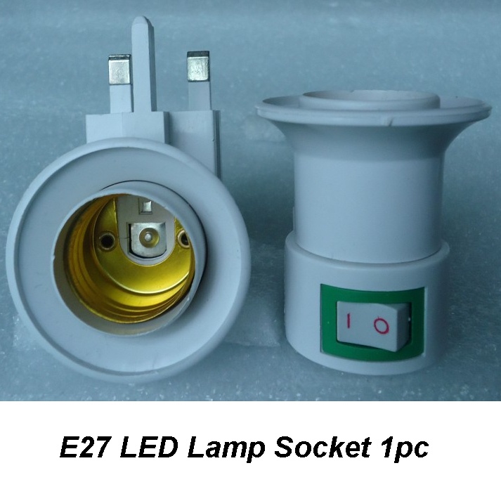 E27 LED Light Socket UK Plug Adapter Converter ON/OFF For Bulb Lamp ...