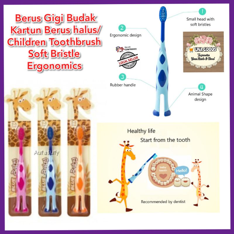 Berus Gigi Budak Kartun Giraffe Berus Halus 2-5 Tahun Children ...