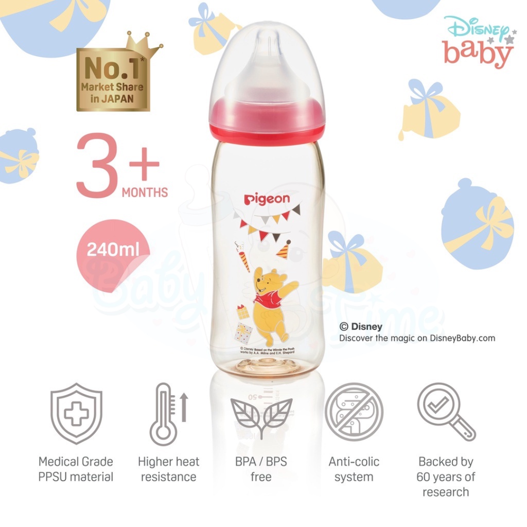 Pigeon Softouch Wide Neck PPSU Bottle Winnie the Pooh 240ml | Shopee Malaysia