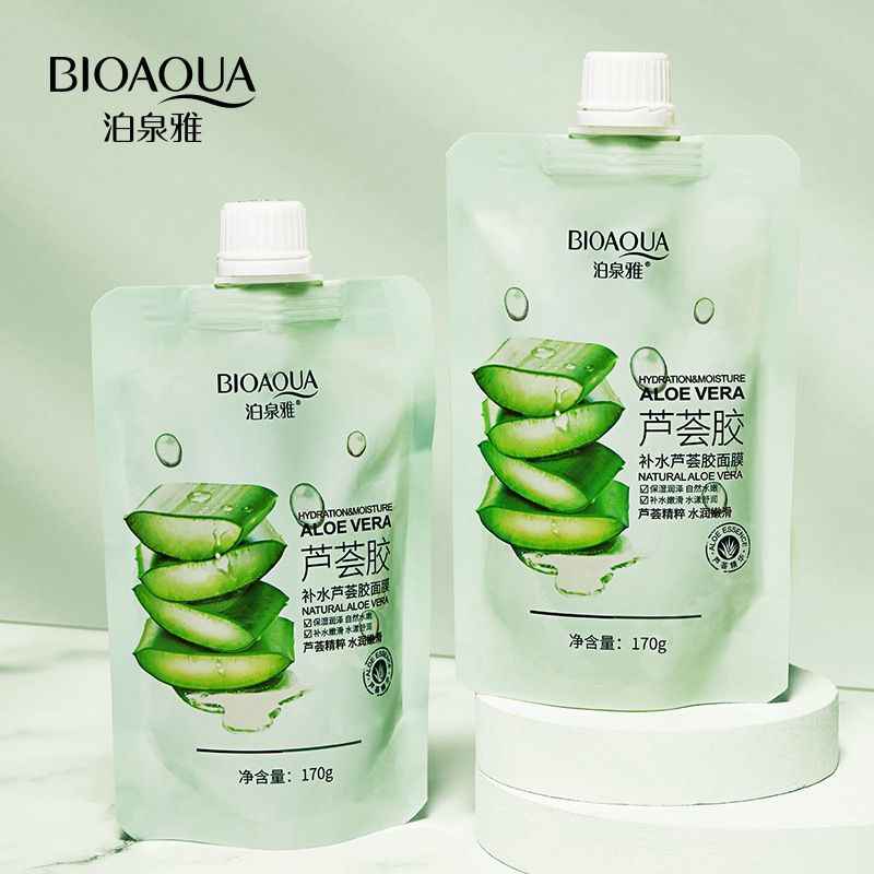 BIOAQUA NATURAL ALOE VERA MOISTURIZING GEL FACIAL MASK 170g | Shopee Malaysia