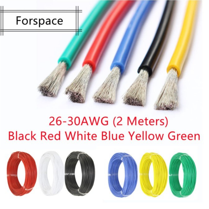 READY STOCK Soft Silicone Multicore Wire Cable Black Red White Blue ...
