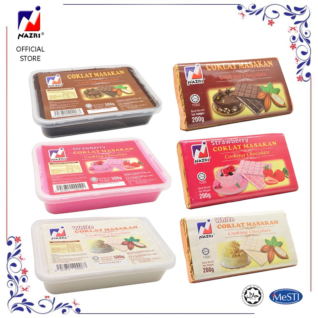 NAZRI Coklat Masakan (200g & 500g)/NAZRI Cooking Chocolate (200g & 500g ...