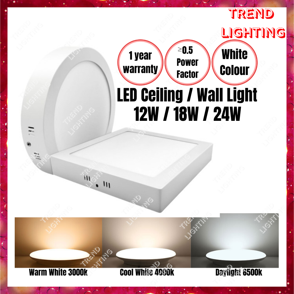 LED Surface Downlight 12W 18W 24W white frame Round or Square led ...