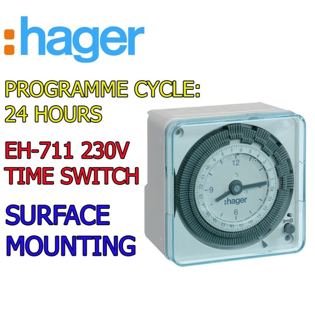 HAGER EH711 24hour time switch timer | Shopee Malaysia