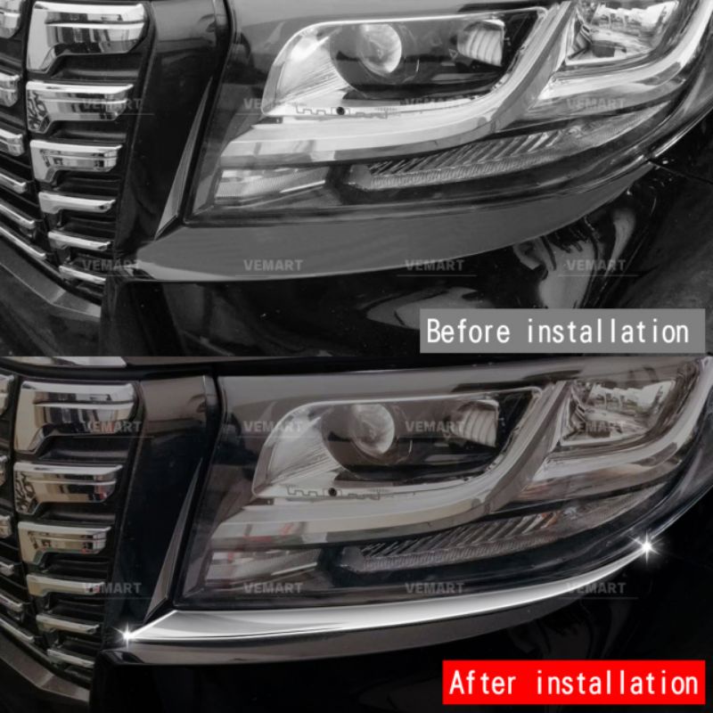 Vemart toyota alphard 2015-2017 agh30 car head lamp eye lip cover ...