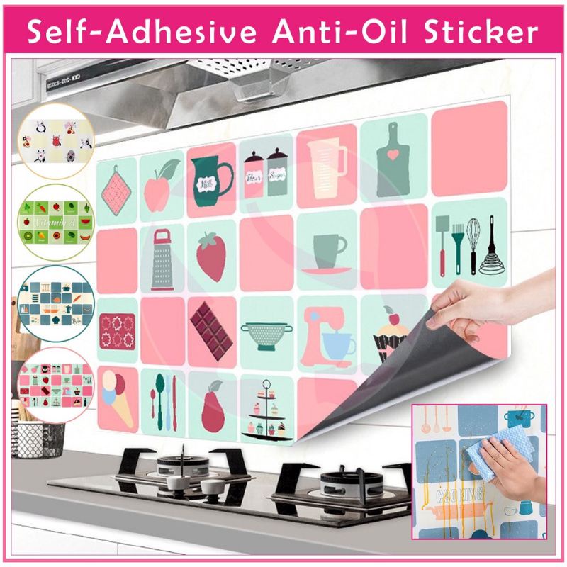 🔥 HOT 🔥Stiker Dinding Dapur Kalis minyak Anti Oil Waterproof Self ...