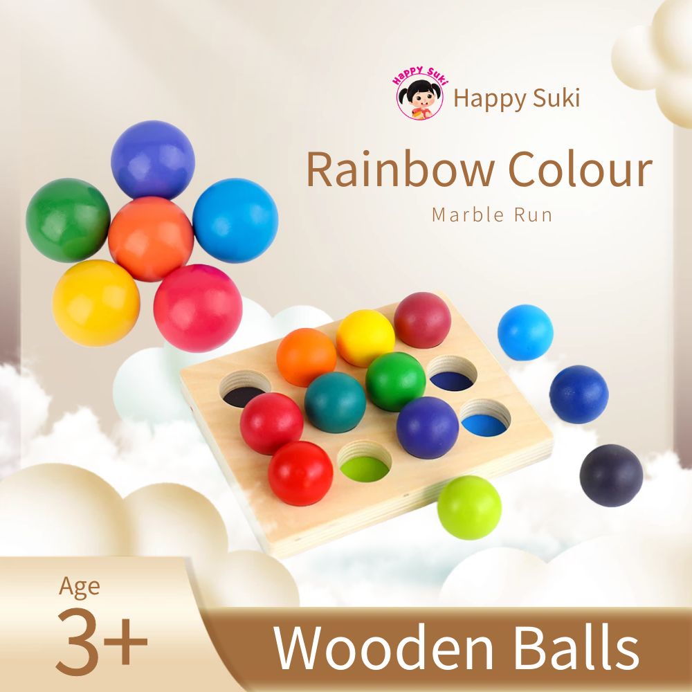 [SUKI] Wooden Balls (Sorting Board) for Kids / Marble Run / Open Ended ...