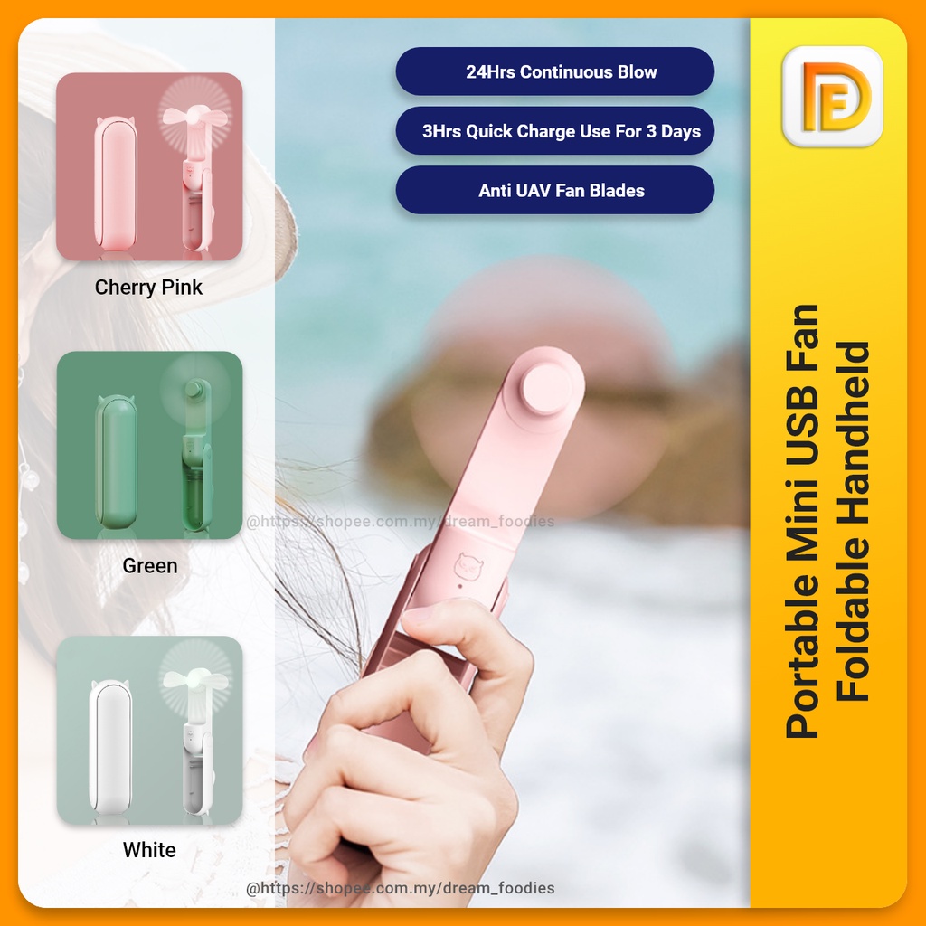 USB Mini Fan & Power Bank Multifunctional Portable Handheld Foldable ...