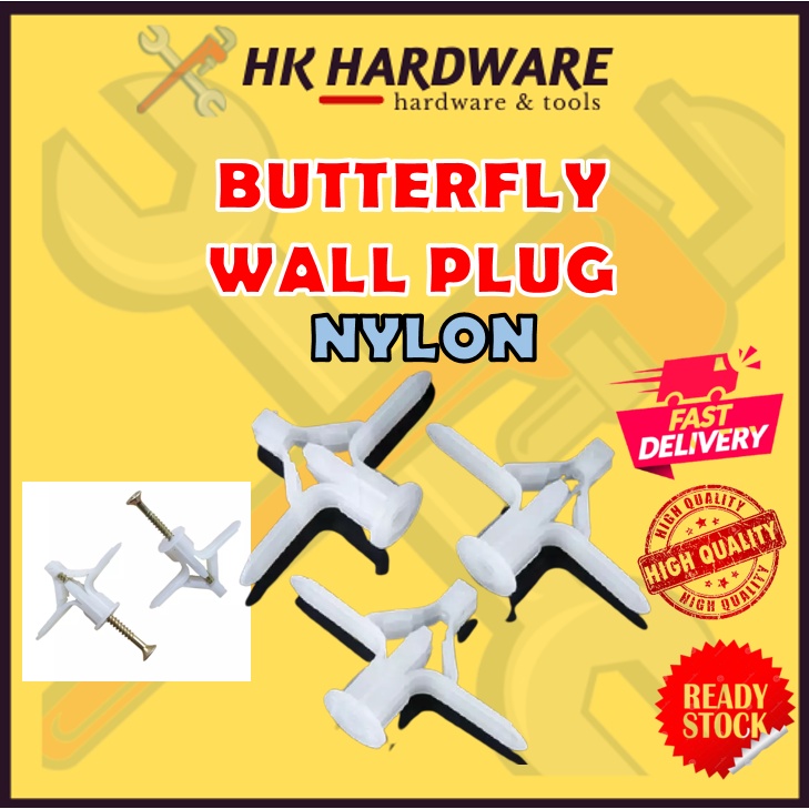 1 BOX NYLON BUTTERFLY PARTITION WALL PLUG WALL PLUG PARTITION RAMA RAMA ...