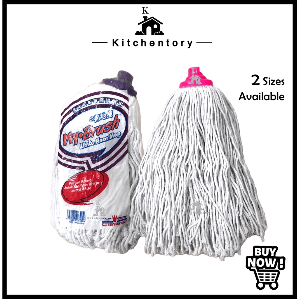 HI TECH Cotton Mop Head-White Cotton Mop-Mop Lantai Putih-Mop Lantai ...