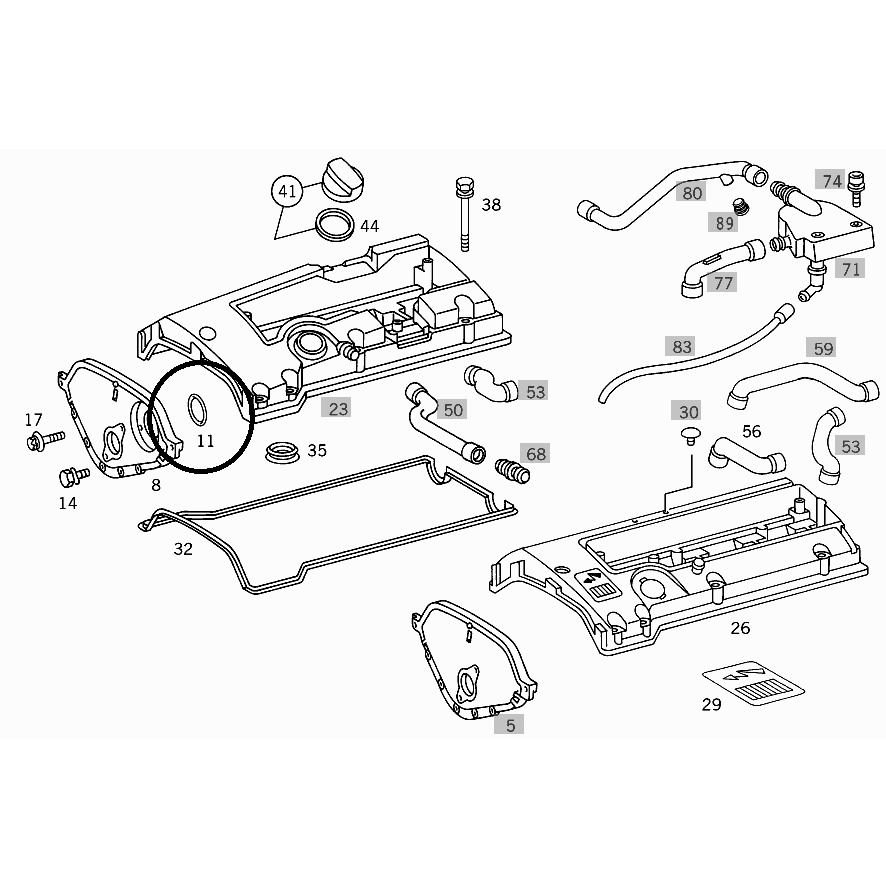 Mercedes Benz Original Timing Casing O Ring W202 W124 W210 M111 ENGINE ...
