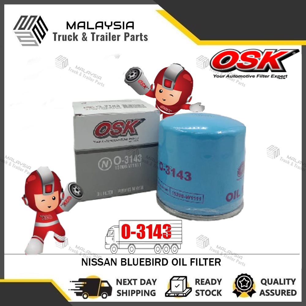 OSK O-3143 NISSAN BLUEBIRD OIL FILTER (15208-W1111) | Shopee Malaysia