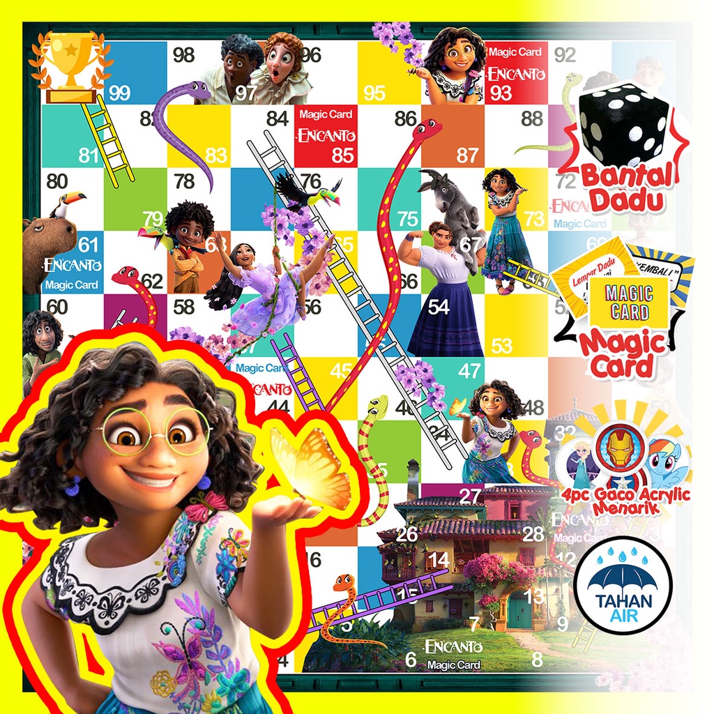 Jumbo SNAKES AND LADDERS 2x2 m CHILDREN'S EDUCATIONAL TOY FREE DICE ...