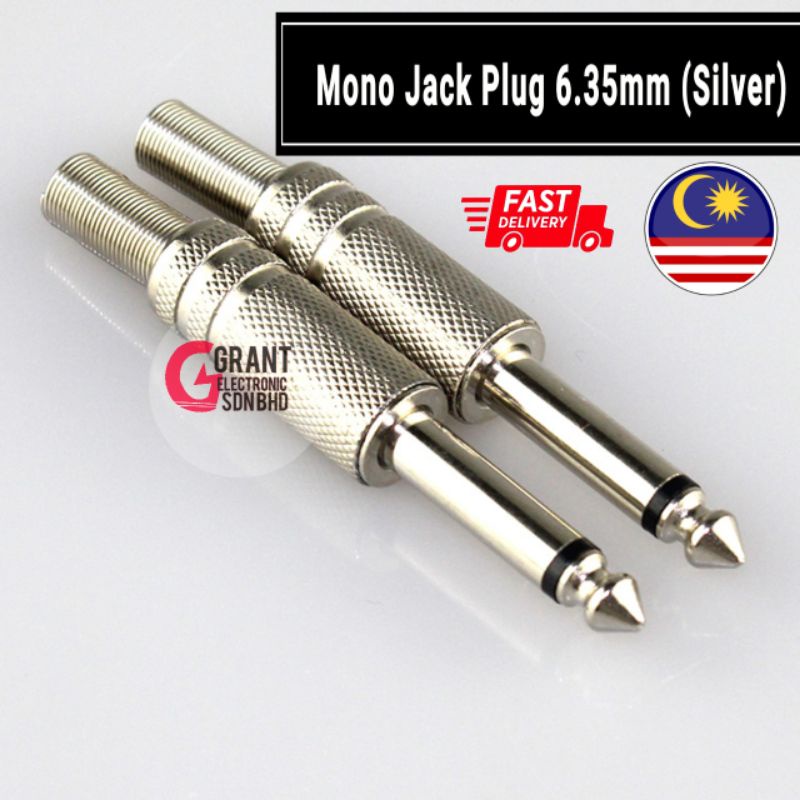 6.35mm Mono Jack Plug Silver Socket | Shopee Malaysia