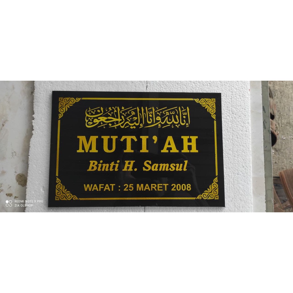 20x40 Granite Tombstone/Headstone Plate/Inauguration Inscription/Grave ...