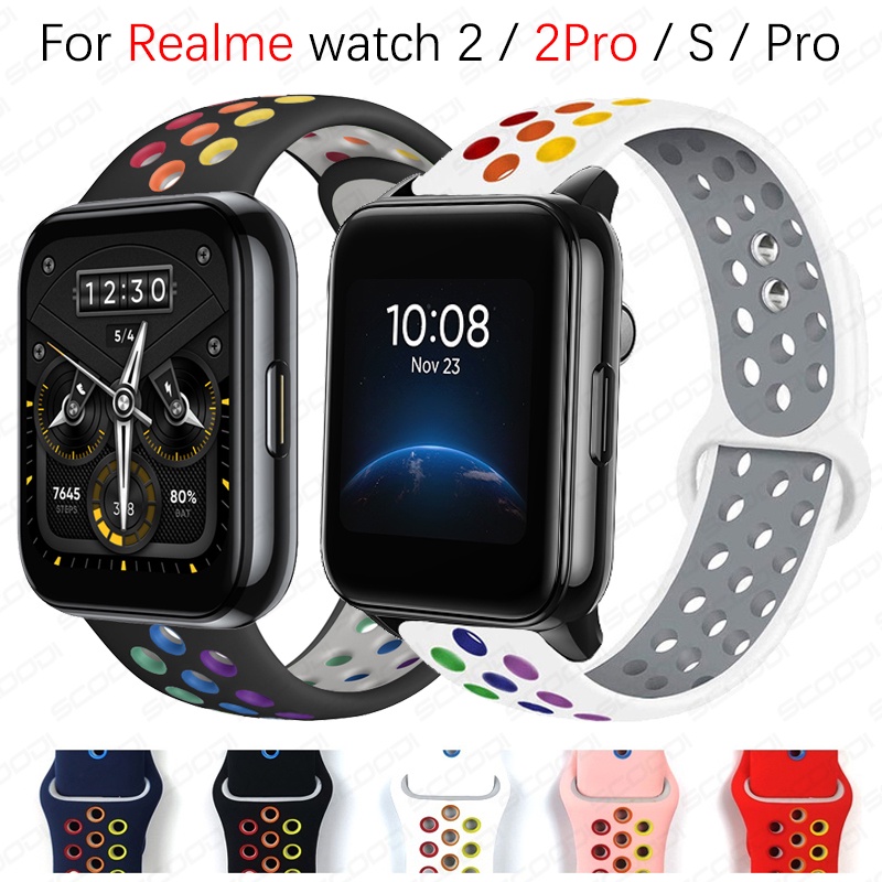 Rainbow Soft Silicone Band for Realme watch 3/ 2 / 2 Pro / S / S Pro ...