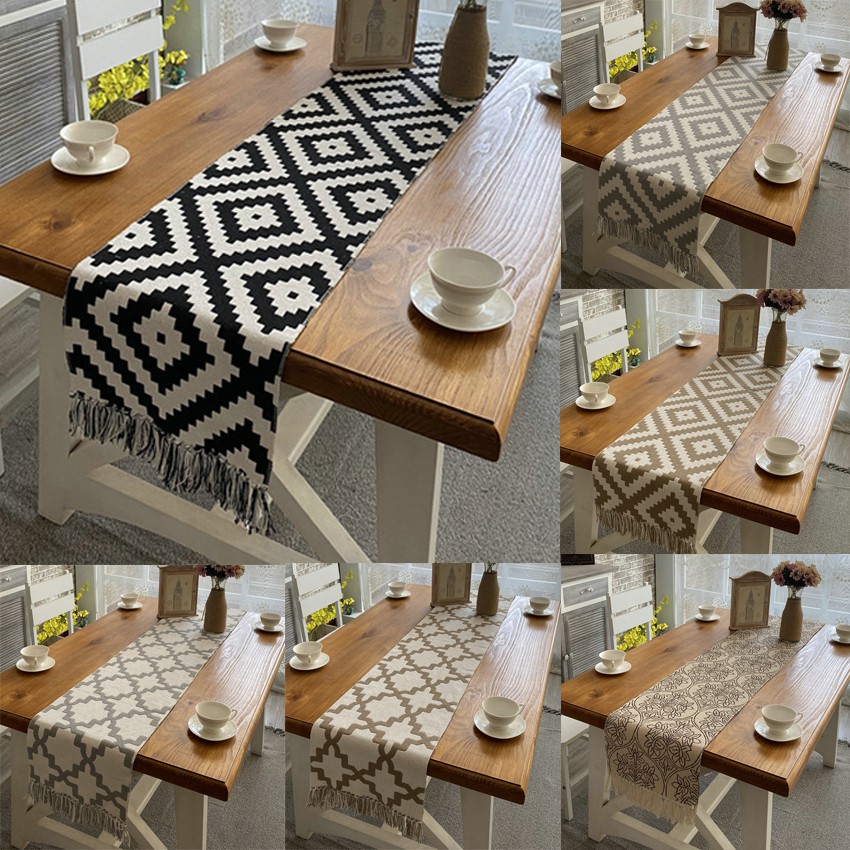 Modern Table Runner Cloth 4 6 8 10 Seater Cotton Christmas Kabinet TV ...