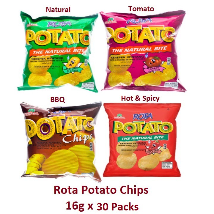 Mini Rota Potato Chips - Natural / BBQ / Tomato / Hot & Spicy | Shopee ...