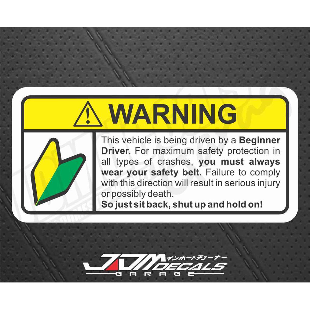 Funny Warning Sticker - Beginner Driver 2 | Shopee Malaysia
