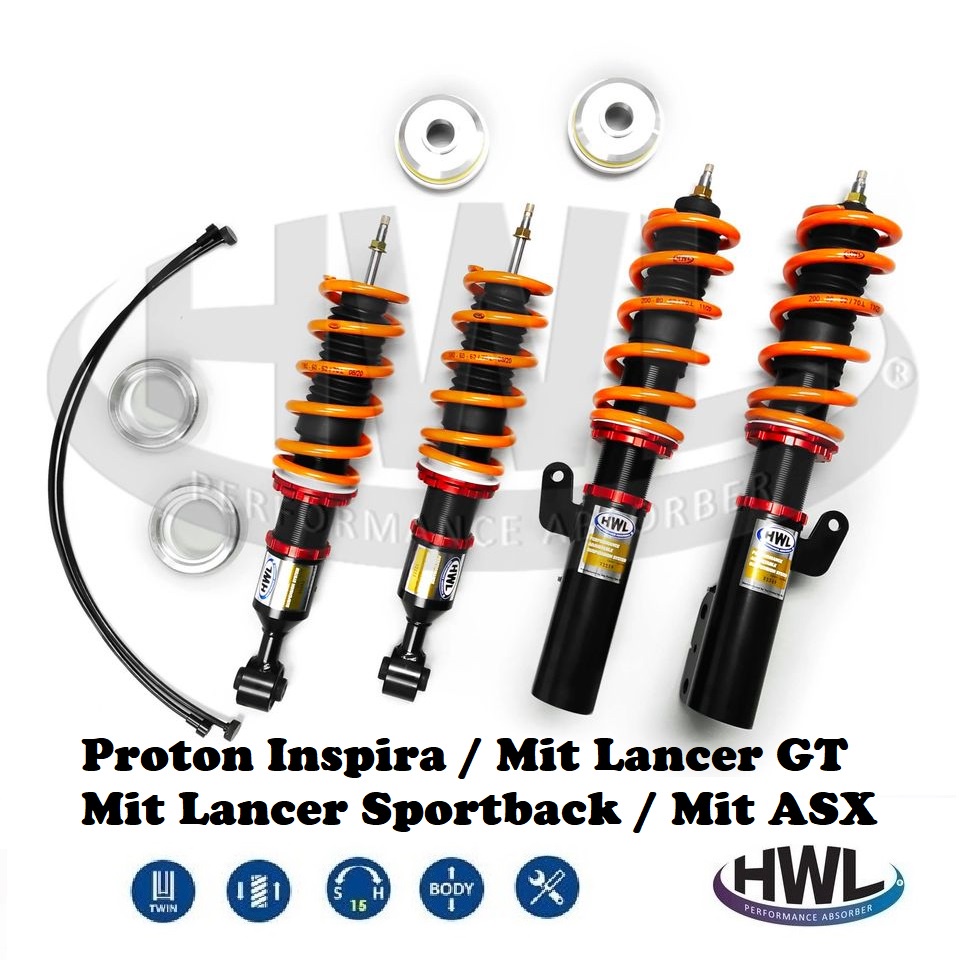 Proton Inspira / Mitsubishi Lancer GT ASX Sportback - HWL st1 series fully adjustable absorber ...