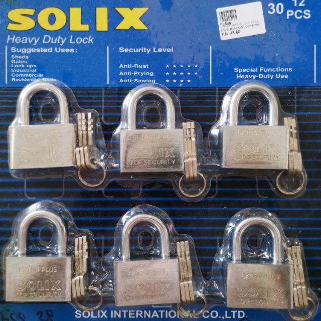 Solix 50mm Heavy Duty Security Padlock Mangga Kunci Mangga Pintu ...