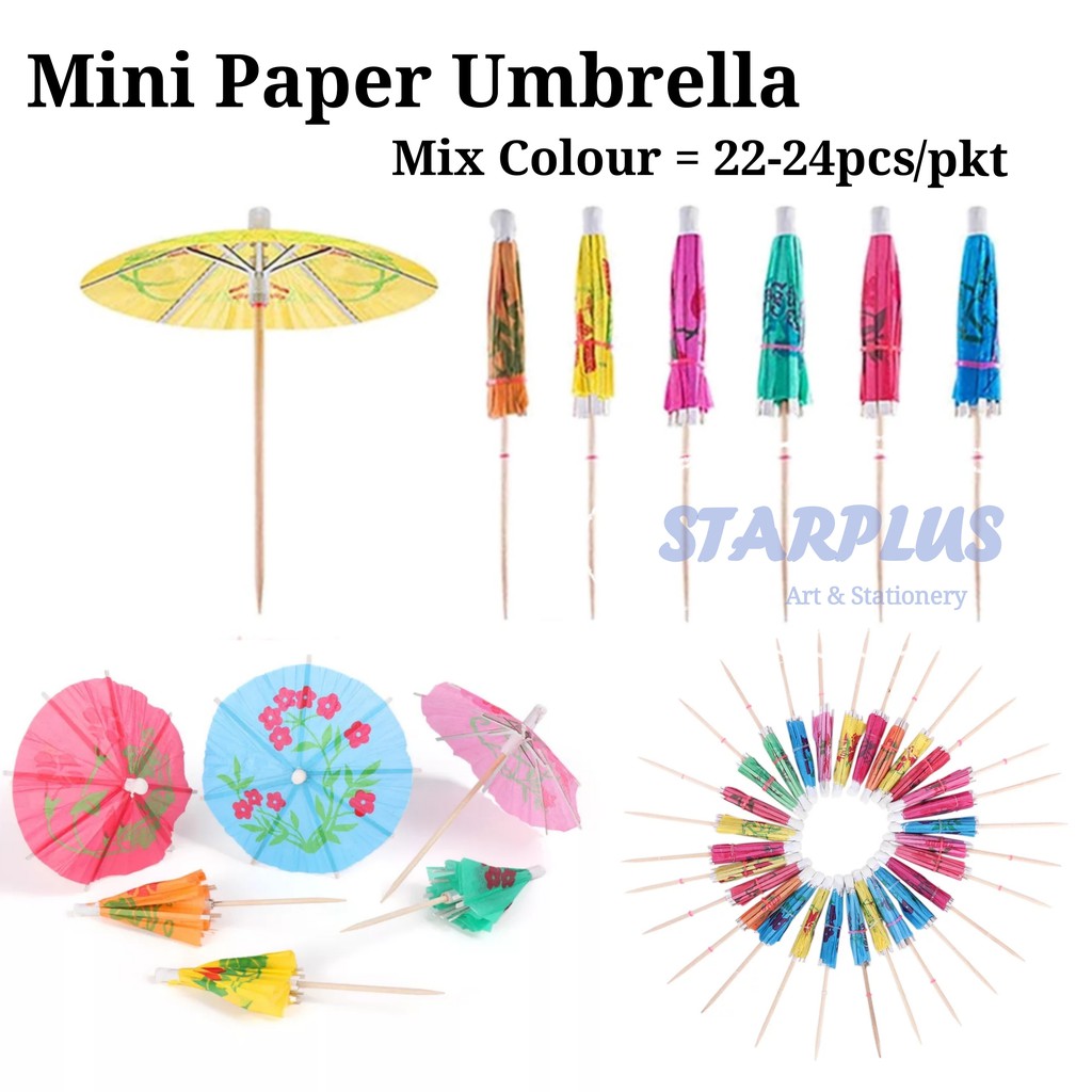 (Starplus)Mini Paper Umbrella (DIY/Decoration/Craft) - Mix Color ...