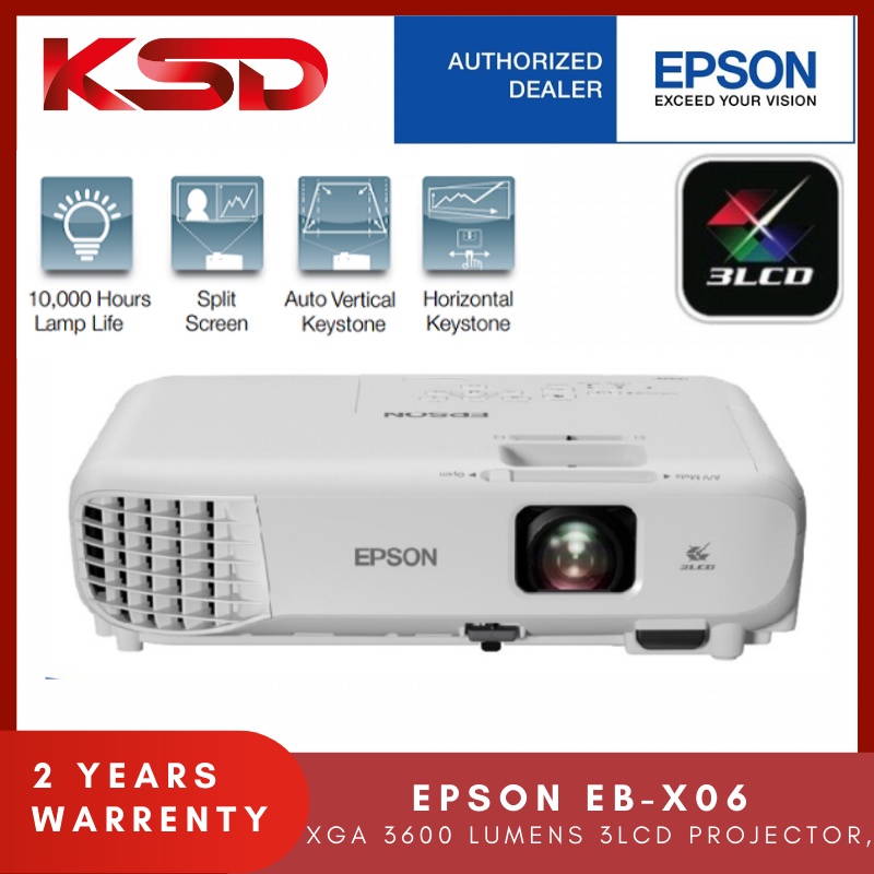 Epson EB-X06 / EB X06 (Replacement of EB-X05) XGA 3600 Lumens 3LCD ...