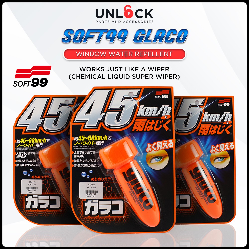 UNLOCK🔓Soft99 Glaco Roll-on Car Windscreen Window Mirror Coating Rain ...