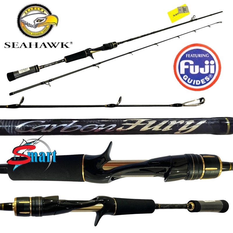 SEAHAWK CARBON FURY BC AND SPINING FISHING ROD (POS Packing Dalam PVC ...
