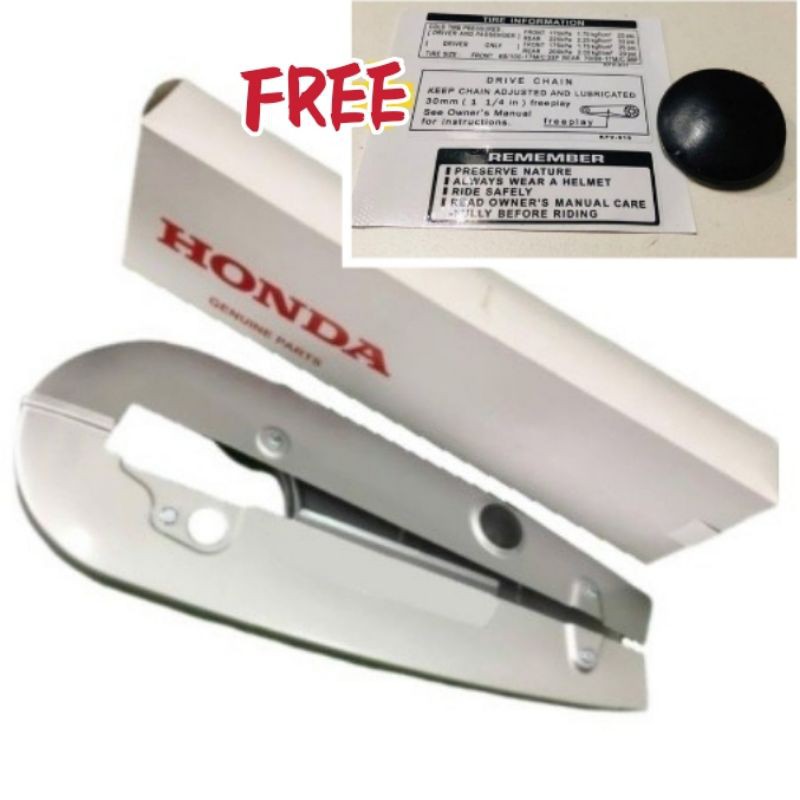 Original Honda EX5 Dream Chain Case FULL (Silver) + Sticker + Cap rubber + screw/ Chain Cover ...