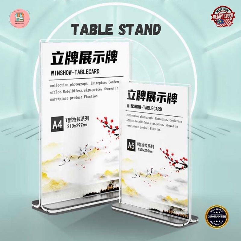 [READY STOCK] A4, A5, A6 Size Arcylic T-Shape Table Stand/Card Holder ...