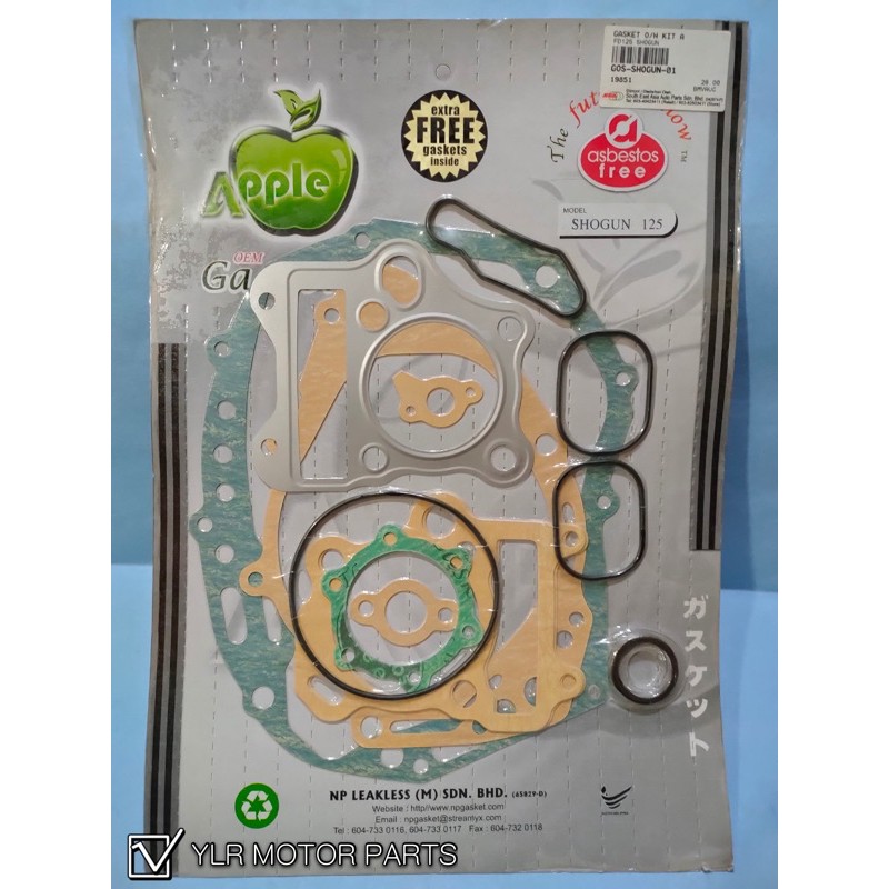 SHOGUN125 APPLE GASKET COMPLETE SET GASKET OVERHAUL SHOGUN 125 | Shopee ...
