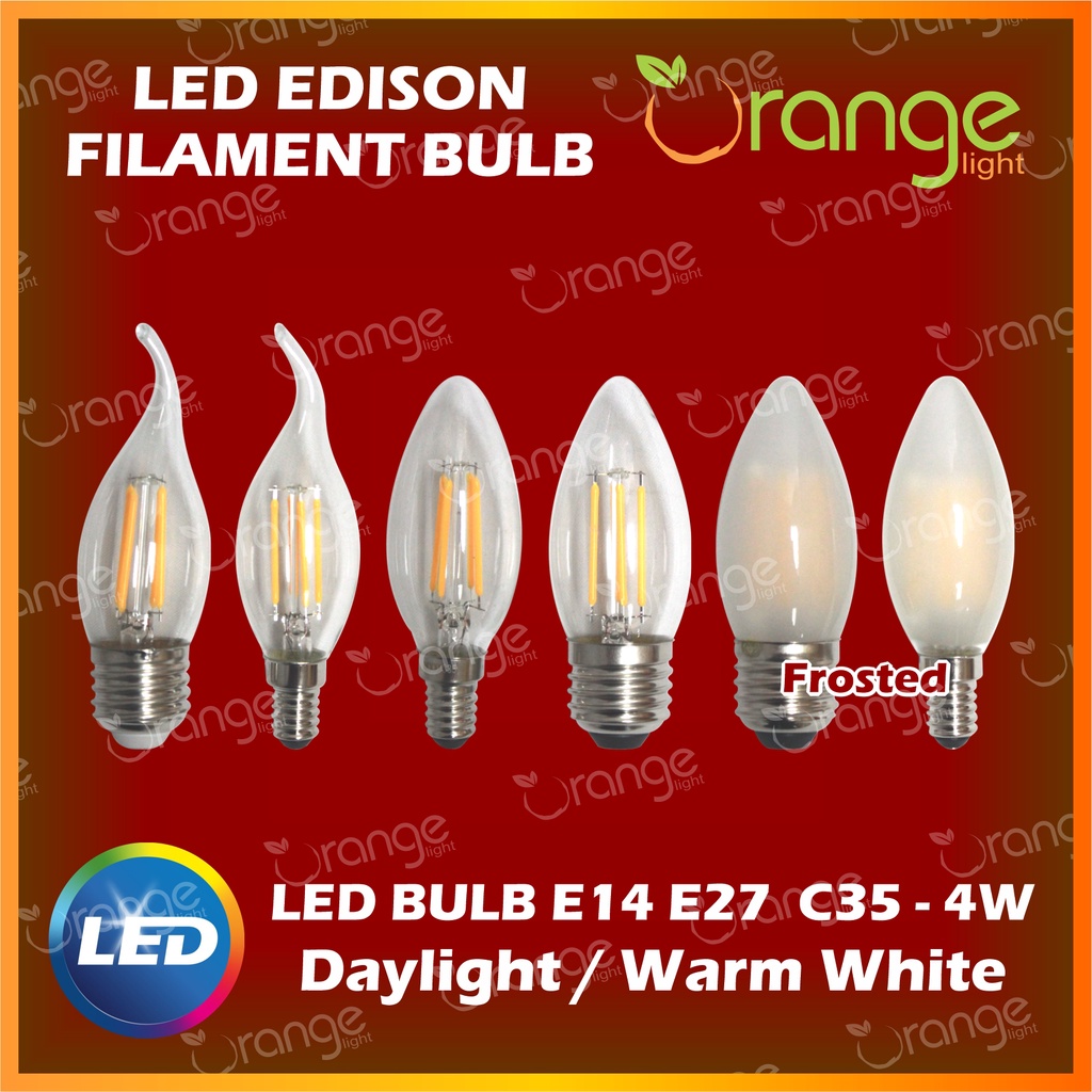 LED BULB / C35 4W / E14 / E27 / DAYLIGHT / WARMWHITE / LED EDISON ...