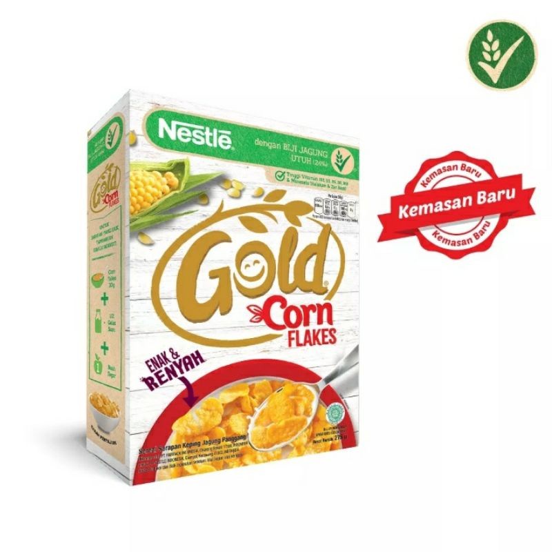 Nestle Gold Corn Flakes, Breakfast Cereal Baked Corn Chips 275gr ...