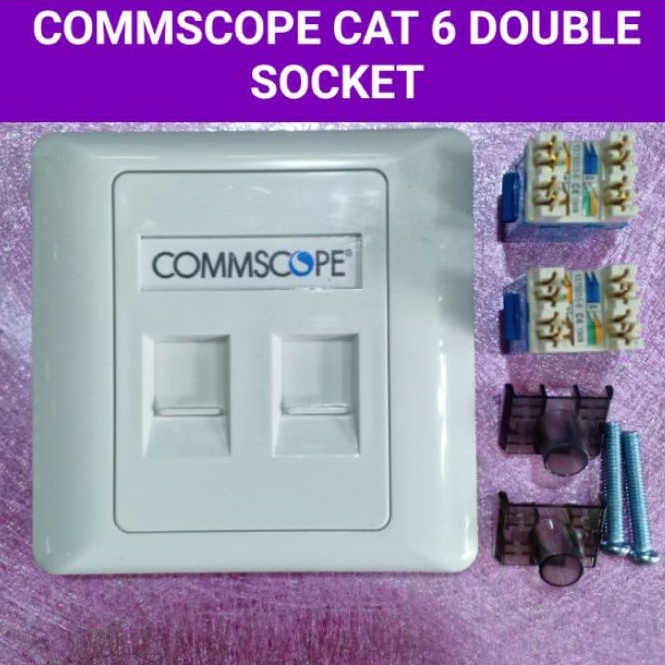 *READY STOCK*NEW MODEL COMMSCOPE AMP ® DOUBLE/2 PORT/2GANG FACEPLATE ...